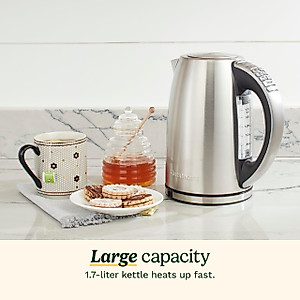 Electric Kettle by Cuisinart, 1.7-Liter Capacity, Cordless 1500-Watts for Fast Heat Up, Stay Cool Non-Slip Handle, Stainless Steel, CPK-17P1