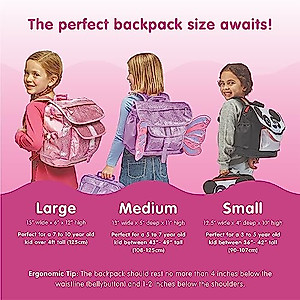 Bixbee Kids Backpack, Pink Unicorn Bookbag for Girls & Boys Ages 5-7 | Daycare, Preschool, Elementary School Bag for Kids | Easy to Carry & Water Resistant