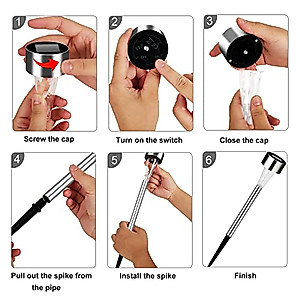 PARTPHONER Solar Outdoor Lights Pathway 12 Pack, Bright Solar Garden Lights Waterproof Stainless Steel Landscape LED Path Lights for Walkway Yard Patio Lawn, Cold White 5000K