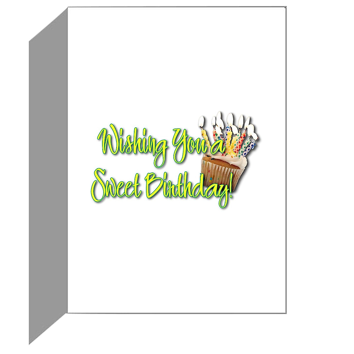 CafePress Birthday Cupcake Shiba Inu Folded Greeting Card Glossy