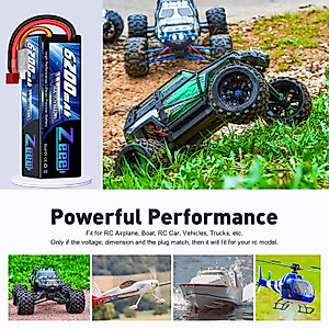 Zeee 3S Lipo Battery 6200mAh 11.1V 100C Hard Case RC Battery with Deans T Connector for 1/8 1/10 Scale Vehicles RC Car Tank Trucks Boats(2 Pack)