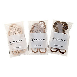 Heliums Small Hair Ties - Blonde - 1 Inch Seamless No-Damage Ponytail Holders for Kids, Braids and Thin Hair - 20 Count