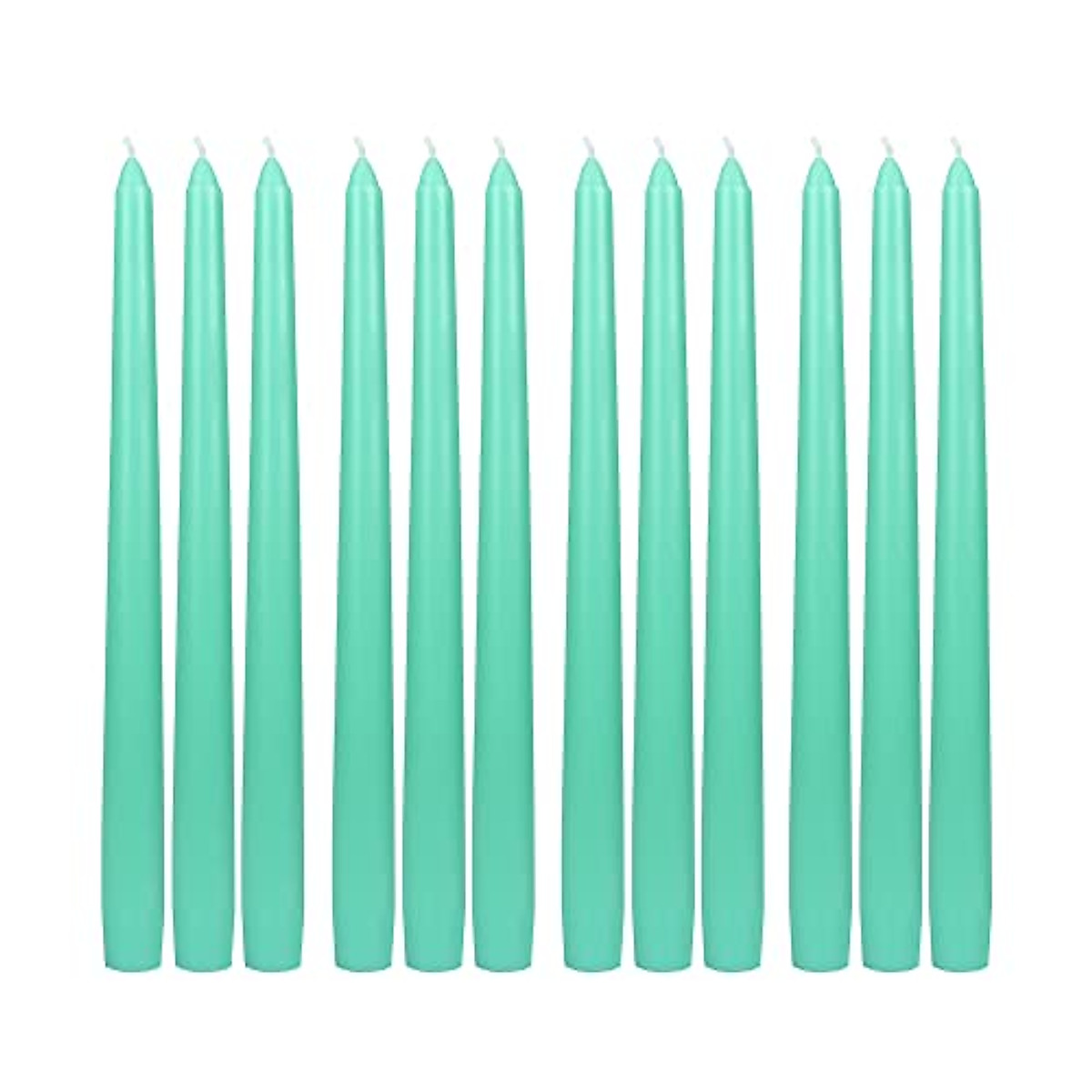Zest Candle 12-Piece Taper Candles, 10-Inch, Aqua