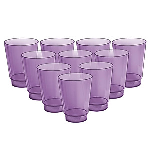 Acrimet Plastic Cup, Reusable, 10oz | 300ml, Tumbler Water, Machine Washable, Stackable Beverage Tumblers, Drinking Cup, Shatterproof, Durable (Purple Color) (Set of 10)