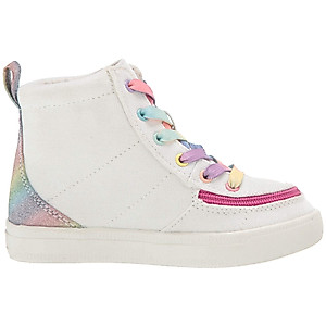 BILLY Footwear Kids Baby Girl's Classic Lace High (Toddler) White Rainbow 10 Toddler M