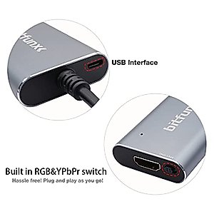 HDMI Adapter for PS1 / PS2, HDMI Converter with RGB/YPbPr Switch for Playstation 1/2 Game Console