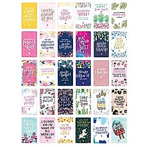 bloom daily planners Encouragement Card Deck - Cute Inspirational Quote Cards - Just Because Cards - Set of Thirty 2" x 3.5" Cards - Assorted Designs