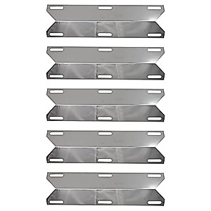 5-Pack BBQ Grill Heat Shield Plate Tent Replacement Parts for Perfect Flame 720-0522 - Old - Compatible Barbeque Stainless Steel Flame Tamer, Flavorizer Bar, Vaporizer Bar, Burner Cover 15"