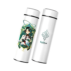 Xiao Thermos Water Bottle, Genshin Impact Sports Cute Insulated Beverage Bottle for Home School Outdoor Travel