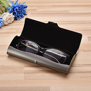 Philley Aluminum Ultra-Light Eyeglass Case Hard Shell Nearsighted Glasses Case for Women & Men(Gun Grey)