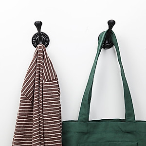 5pcs Black Coat Hooks Wall Mounted Coat Hooks Farmhouse Matte Black Wall Hooks with Screws Metal Matte Black Towel Hooks for Bathrooms Entryway Hooks for Hanging Coats, Keys, Hats, Scarves, Robe, Bags