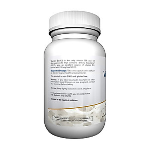 ZYCAL Vitamin D3/K2 Supplement (60 Capsules), Improve Your Bone and Joint Health, Superior Bone Support, Promote Healthy Function, Boost Your Immune System, Non-GMO, Gluten-Free