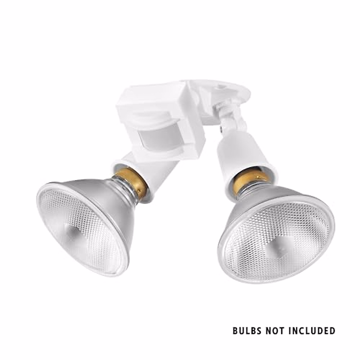 Globe Electric 17000269 110-Degree 240 W Twin Head White Hardwired Motion Sensor Security Flood Light, Spotlight, Outdoor, Outside House Lights