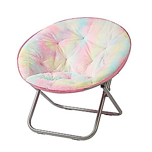 Heritage Kids Sorbet Dreams Rainbow Fur Teen Saucer Chair, Foldable, Multi