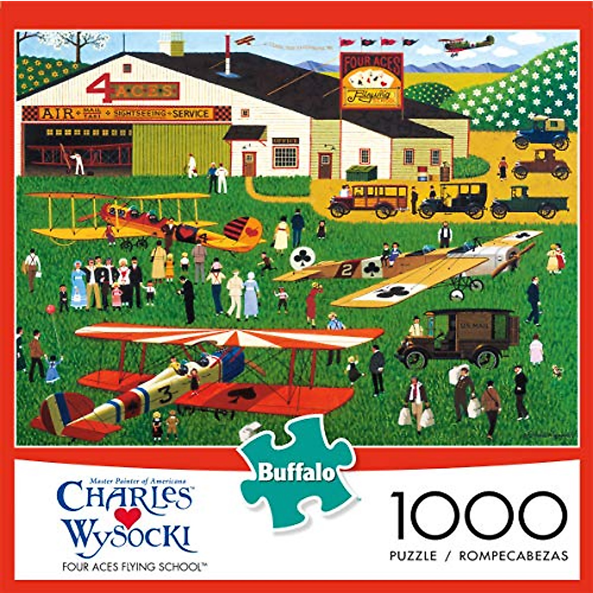 Buffalo Games - Charles Wysocki - Four Aces Flying School - 1000 Piece Jigsaw Puzzle