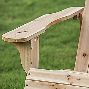 PatioFestival Wood Adirondack Chair Lounger Chair Outdoor Furniture for Yard,Patio,Garden Natural Finish,Set of 2