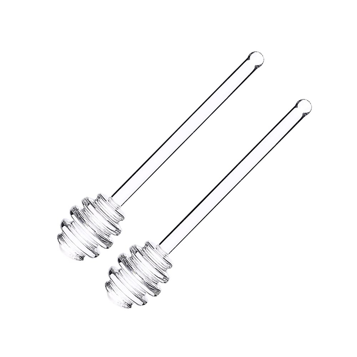 GSHLLO 2 Pcs Glass Honey Dippers Honey Stirring Sticks Mini Honeycomb Sticks Jam Syrup Stirring Wands Small Honey Stirrers Honey Drizzler Sticks Honey Jar Favors Honey Servers for Tea