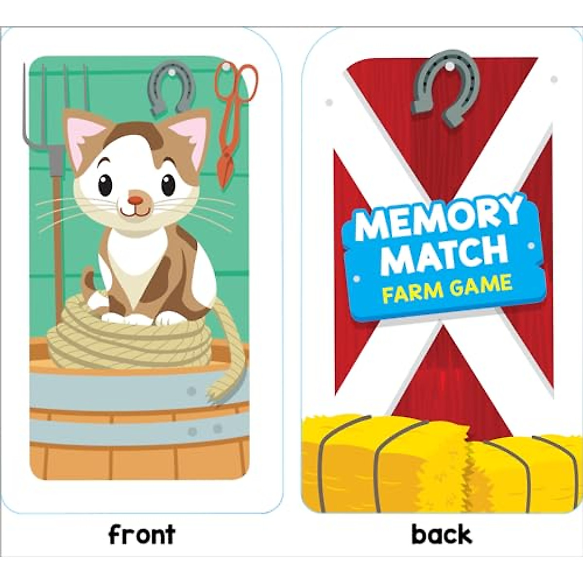 School Zone - Memory Match Farm Card Game - Ages 3+, Preschool to Kindergarten, Animals, Early Reading, Counting, Matching, Vocabulary, and More (School Zone Game Card Series)