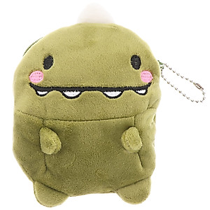 FENICAL Dinosaur Plush Coin Purse Fluffy Cute Hand Bag Mini Wallet Card Pouch Zipper Change Phone Holder for Women Girls Kids