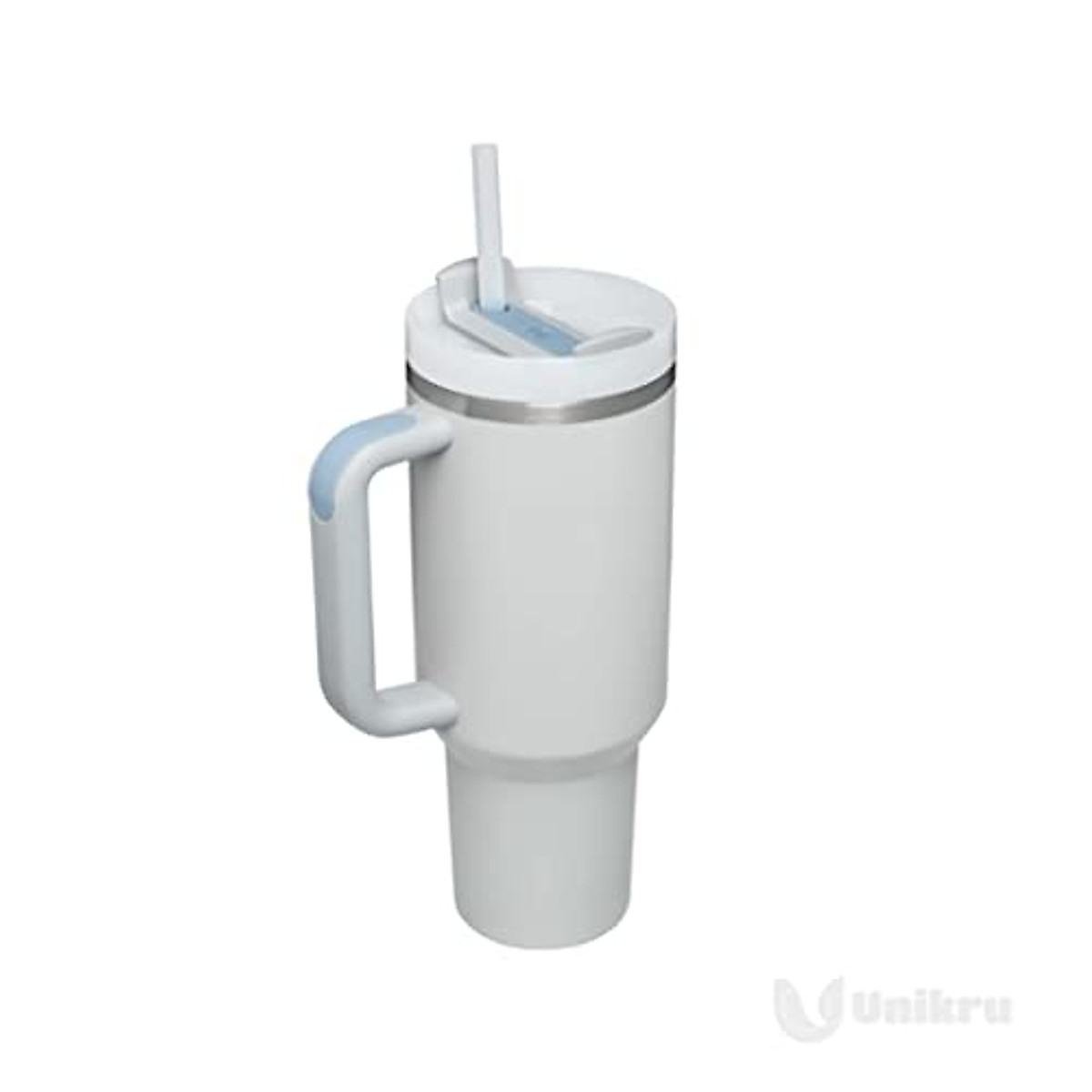 Unikru 40 oz Tumbler with Handle and Straw - Leak Proof - tumbler with straw, Eco-friendly Materials, Insuladed, Reusable (Fog) H2 Version