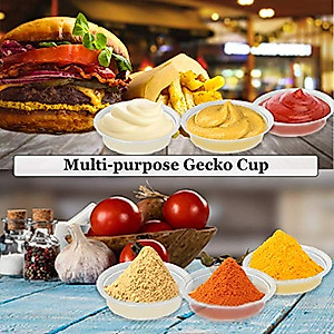 SunGrow Gecko Food and Water Containers, Reusable, Recyclable, Disposable Cups, 0.5 oz Capacity Plastic Transparent Dishes, Fits Various Reptile Feeder, 1.6” Diameter, 0.6” Depth, 100 Pcs
