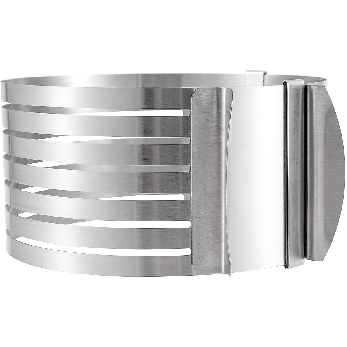 2 PCS Adjustable Cake Ring Cutter, HAKZEON Stainless Steel 7-Layered Cake Slicer Leveler 6-8 Inch, 9-12 Inch Mousse Slicing Round Bread Mold Baking Tool Kit Set for Kitchen DIY Restaurant Bakery