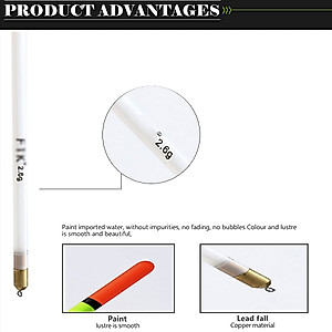 unband 10Pcs 2.0/3.0g Plastic Flotteur Buoy Clear Fishing Floats Floating Stem Tubes Kits Tackle Accessories (Size : White 2.5)