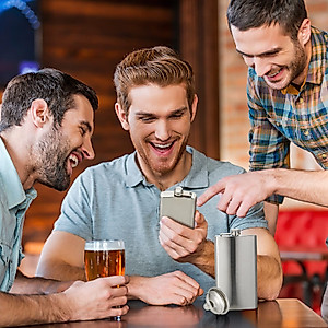 10 Sets 12 oz Stainless Steel Hip Flask Silver Metal Flasks for Liquor with Funnel Whiskey Flask for Men Women Leak Proof Drinking Flasks Alcohol Flask Liquor Flask for Wine Wedding Party Gift Outdoor