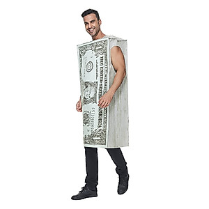 EraSpooky Adult 1 Dollar Bill Costume Funny Halloween Money Fancy Dress