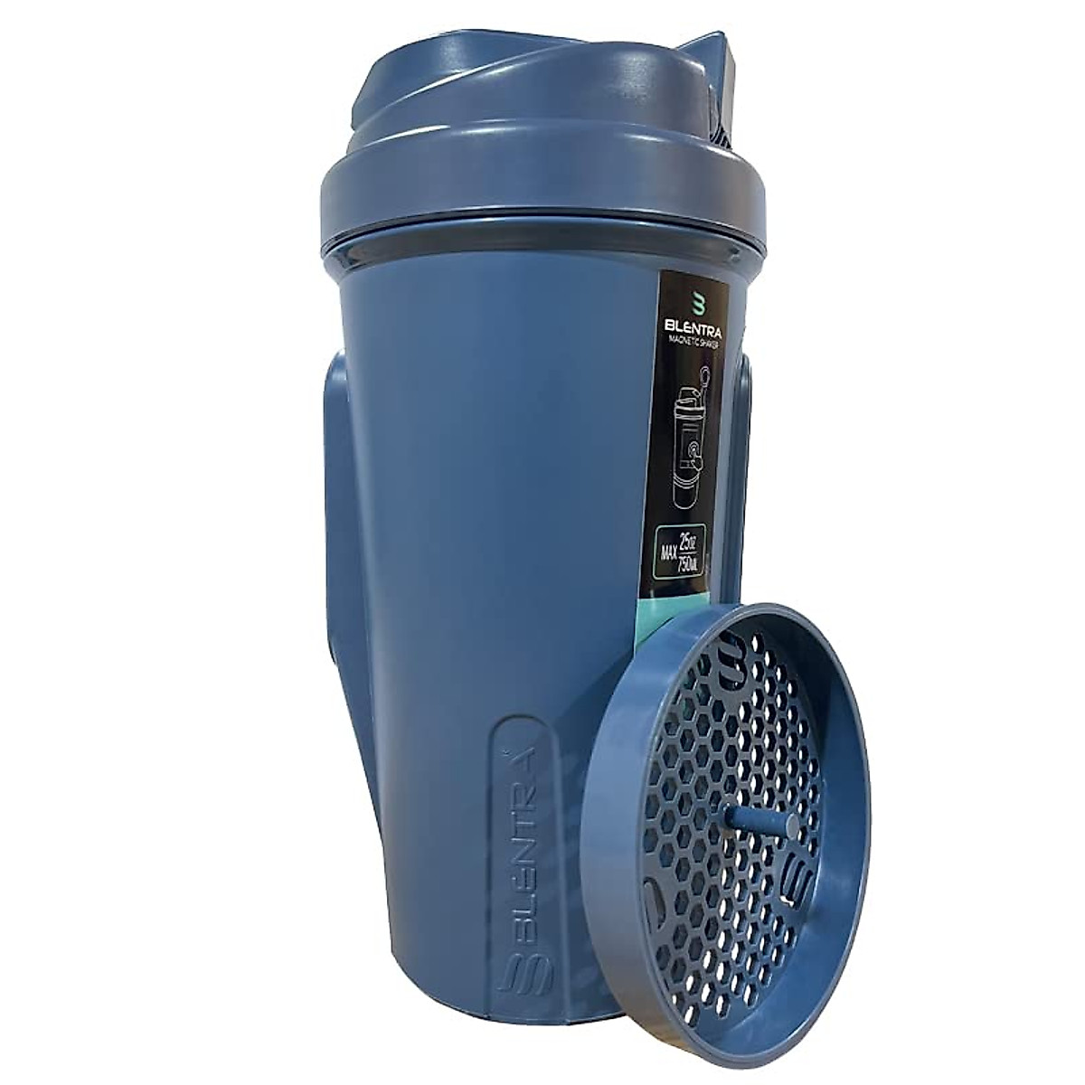 Blentra Magnetic Shaker, Pre Workout Bottle, Shaker Bottle 25oz, Protein Shaker Bottle, Bpa Free, Leak Proof Bottle, Shaker Bottles For Protein Mixes, Shaker Cup (Blue)