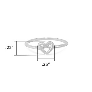 Boma Jewelry Sterling Silver Dainty Heart Knot Ring - Size 5
