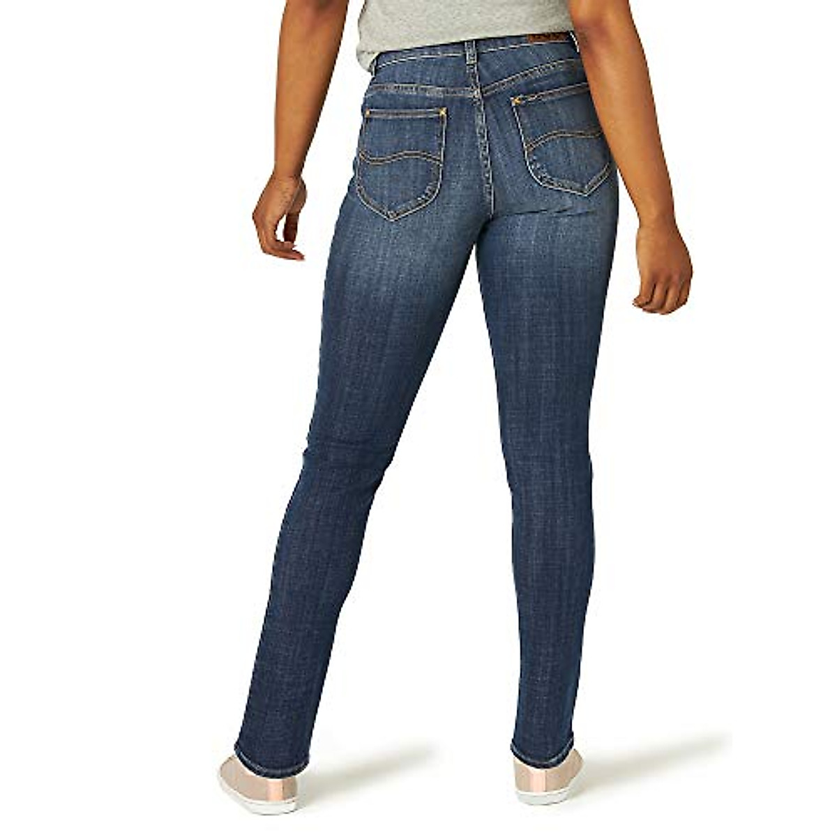 Lee Women's Slim Fit Skinny Leg Midrise Jean, Lagoon Blue, 12 Short