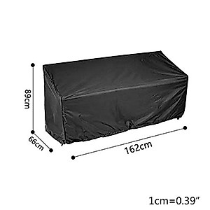 beerty Outside Furniture Covers - Garden Furniture Bench Cover 2/3/4 Seater Waterproof Anti-UV Heavy Duty Bench Protective Cover with Drawstring Cord and Storage Bag