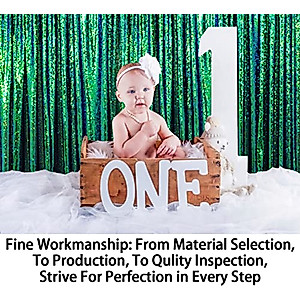Iridescent Green Sequin Curtains 2 Panels 4x10ft Sequin Fabric Backdrop Multicolor Fabric Liner Christmas Backdrop for Happy Birthday Backdrop Background 10FT Backdrop Green Photography Background