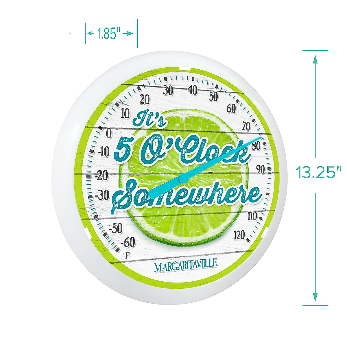 La Crosse 5 O'Clock Somewhere 13.25-inch Cheeseburger in Paradise Margaritaville Analog Dial Thermometer, Multi