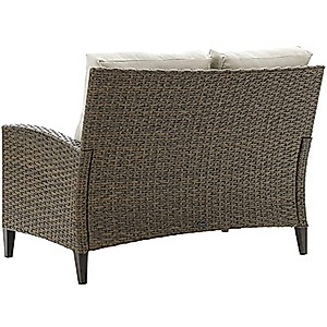 Crosley Furniture CO7161-LB Rockport Outdoor Wicker High Back Loveseat, Light Brown