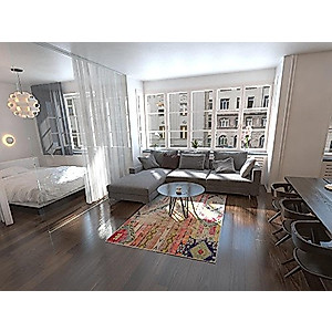 Unique Loom Sedona Collection Distressed, Southwestern, Vintage, Modern, Over-Dyed, Abstract Area Rug (5' 0 x 8' 0 Rectangular, Multi/Beige)