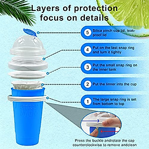 Slushy Cup Slushie Cup Maker Squeeze ,TIK TOK Shake Frozen Magic Maker Quick Squeeze Cups Homemade Summer DIY Milk Ice Cream Maker (BLUE)