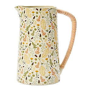 Creative Co-Op Stoneware Pitcher, 6.75", Multicolored