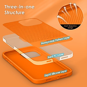 DTTO Compatible with iPhone 14 Pro Max Case, Ultra Slim Soft Premium Liquid Silicone [Military Grade Drop Protection] Full-Body Protective Bumper Phone Case for iPhone 14 Pro Max 6.7"(2022)- Orange