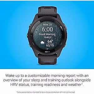 Garmin Forerunner 265 Running Smartwatch, Colorful AMOLED Display, Training Metrics and Recovery Insights, Black and Powder Gray (Renewed)