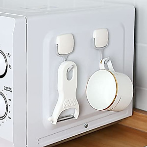 LEAQU 2Pcs Magnetic Hook, Nail-Free Strong Load-Bearing Wall Hooks,No Trace Microwave Oven Refridgerator Hanging Hooks,Rack for Home Round