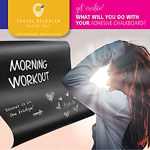 Travel Revealer Chalkboard Contact Paper Self Adhesive Dry Erase Contact Paper Roll +3 Liquid Chalk Markers 17.7x78.7 Wallpaper Stick & Peel Removable Contact Paper Blackboard Vinyl Black Stickers