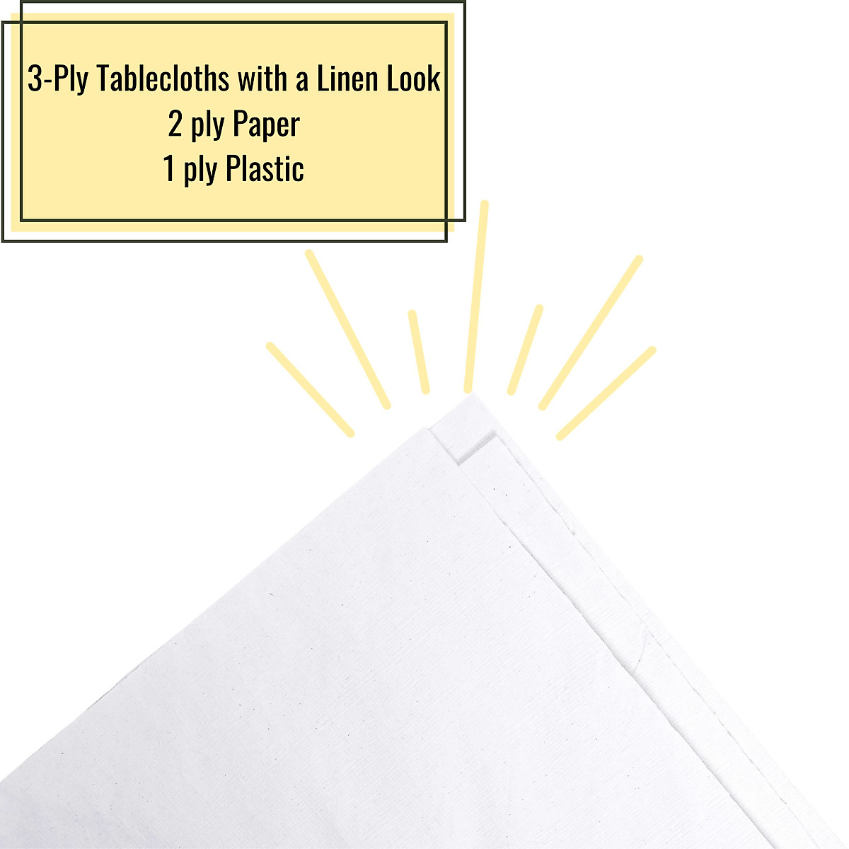 6-Pack White Round Paper Tablecloths – 82in Paper Table Cloths for Parties Disposable – Linen Like Disposable White Tablecloth Round Cover with Plastic Backing