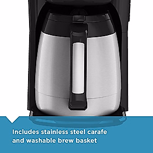BLACK+DECKER 12-Cup Thermal Coffeemaker, Black/Silver, CM2035B