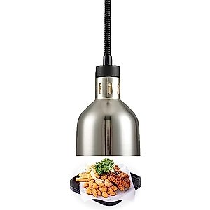 Food Insulation Lamp Commercial Food Warmers, 170mm, Retractable Food Heating Lamp High Power Commercial Hotel Kitchen Equipment Restaurant Supplies (Color : Silver)