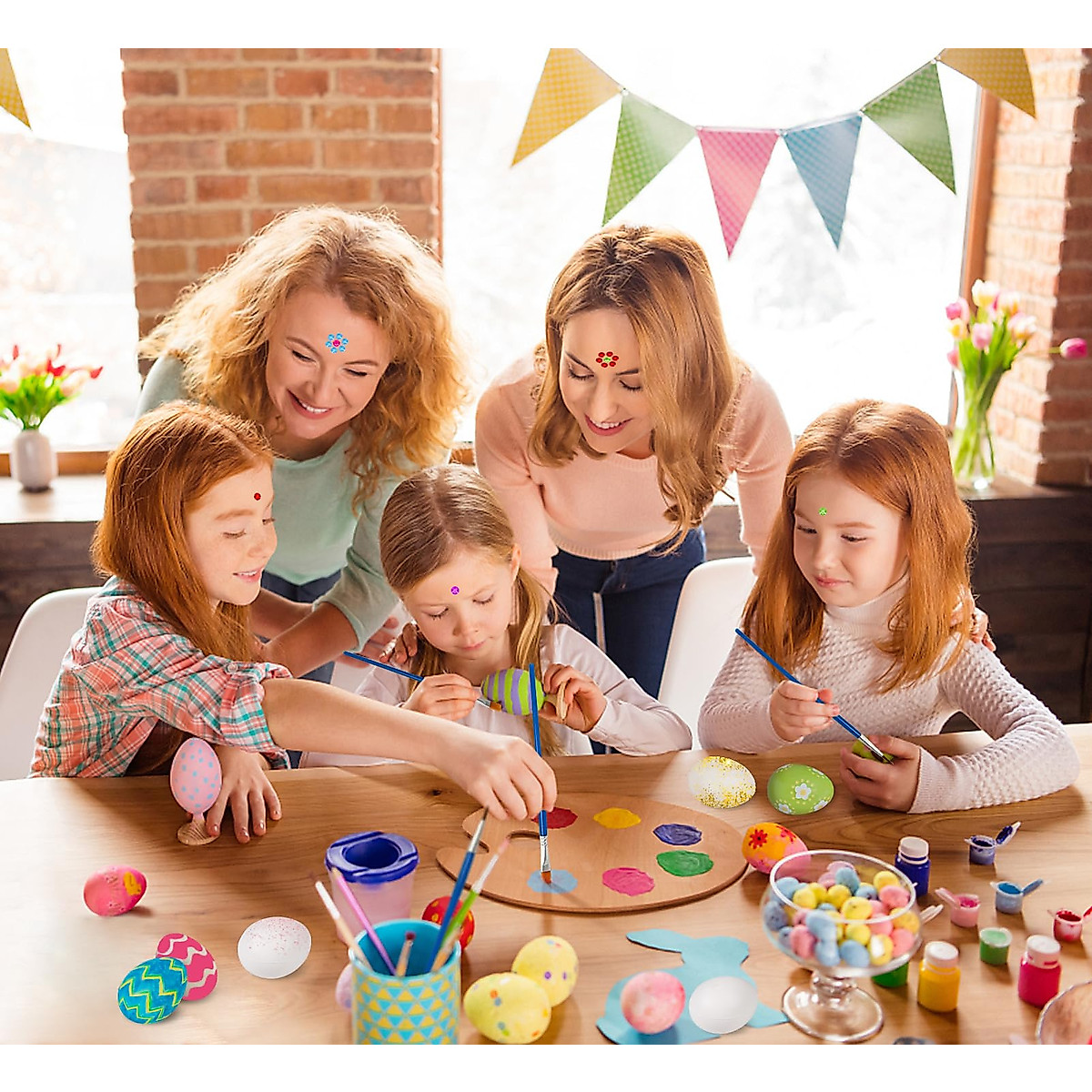 Ouddy Life Easter Crafts for Kids, Egg Painting Kit White Easter Eggs Arts and Crafts for Girls Boys 6 Slow Rising Squishies Toys Easter DIY Gifts Crafts Art Activities Basket Suffers