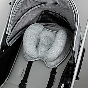 Blublu Park Baby 2 in 1 Travel Cushion, Banana Shape Baby Neck Head Support Travel Pillow Stroller Insert Cushion for Kids, Toddler, Gray