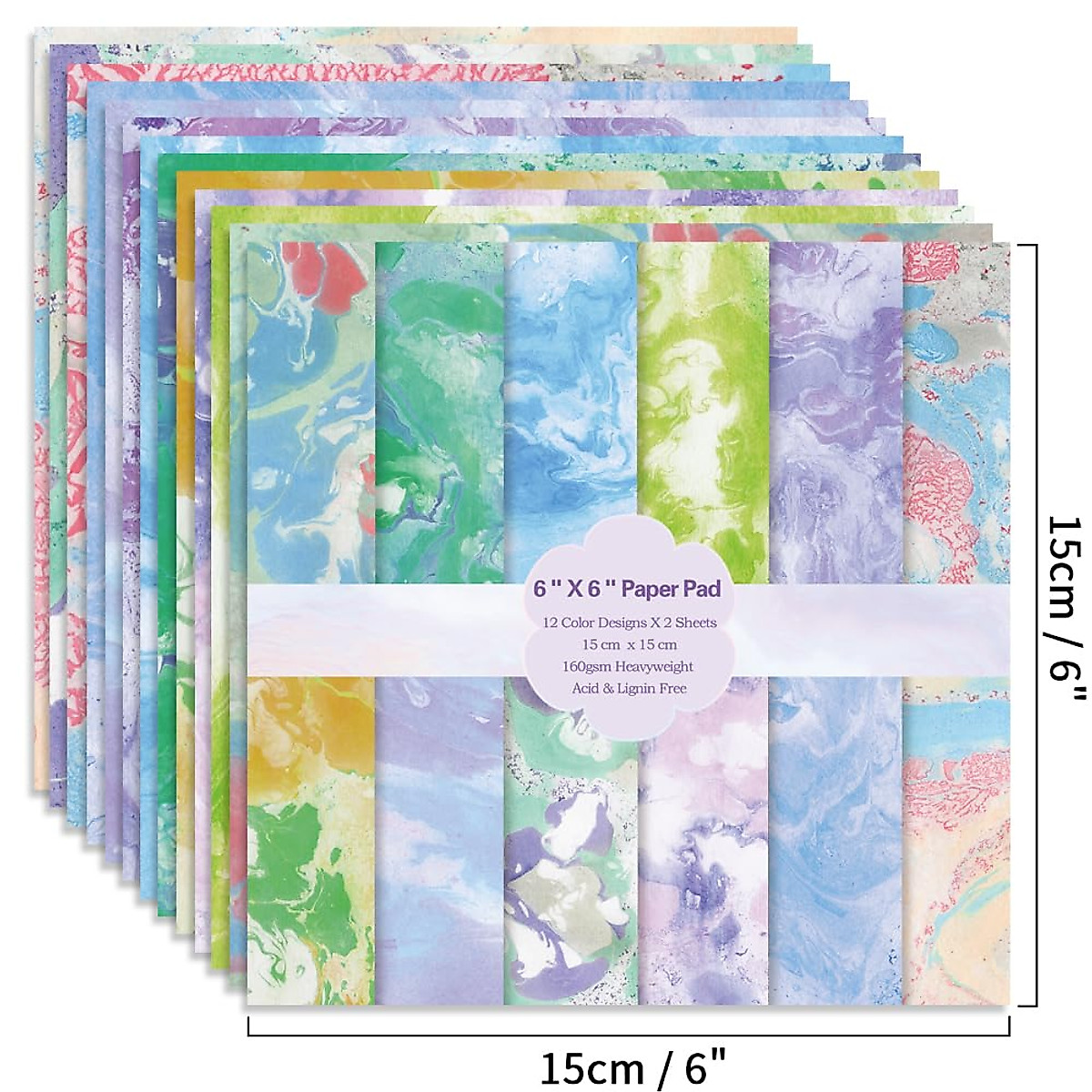 6x6” 160gsm cardstock Single Sided Scrapbooking 24 Paper Pad vintage decoupage scrapbook kit patterned paper junk journal supplies journaling supply scrap paper crafting Halo Staining