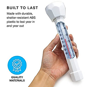 SplashTech Floating Buoy Pool Thermometer with Jumbo EZ Read Display & Cord- Shatter Proof- Swimming Pool Maintenance Equipment for Indoor or Outdoor Swimming Pool, Hot Tub, Jacuzzi, Spa